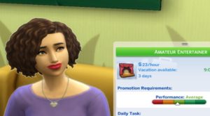 What job has the fewest hours of work in Sims 4?